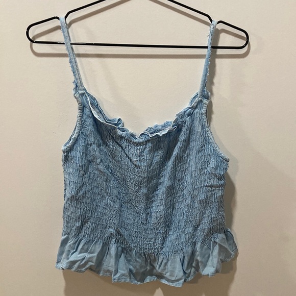 Sim&Sam | Tops | Simsam Juniors Light Blue Denim Scrunched Tank | Poshmark